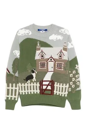 Junya Watanabe Embroidered Cotton Crewneck Sweater - Multi