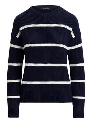 Ralph Lauren Striped Crew Neck Sweater - Blue