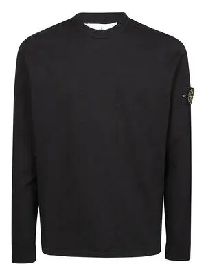 Stone Island Crewneck Sweater With Compass Motif - Blue