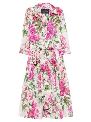 Samantha Sung Audrey Floral Cotton Midi Dress - Pink