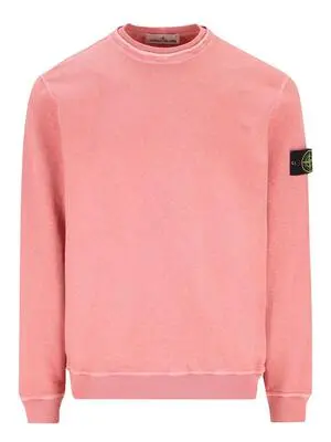 Stone Island Crew Neck Sweater With Logo Detail - Pink