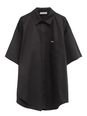 Balenciaga Long Shirt With Logo - Black