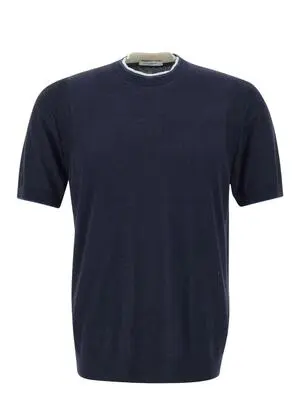 PAOLO PECORA Silk And Cotton Sweater - Blue