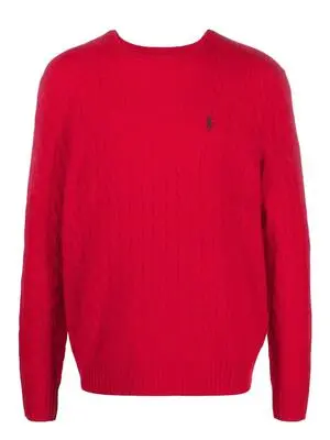 Polo Ralph Lauren Cable Knit Crewneck Sweater - Red