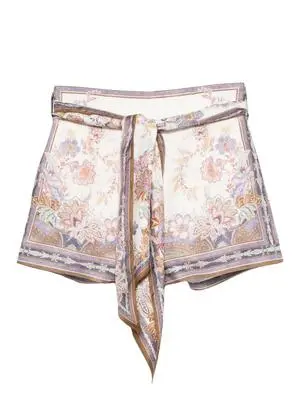 Zimmermann Luna Linen Shorts - White