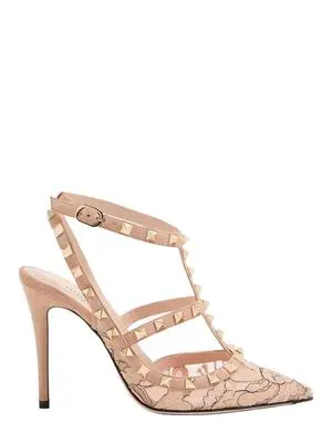 Valentino Garavani Valentino Garavani Rockstud Lace Pumps Pink