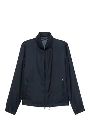Giorgio Armani Cashmere And Silk Blend Blouson Jacket - Blue