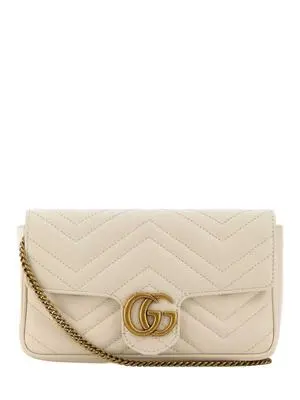 Gucci Gg Marmont Quilted Leather Mini Bag - White