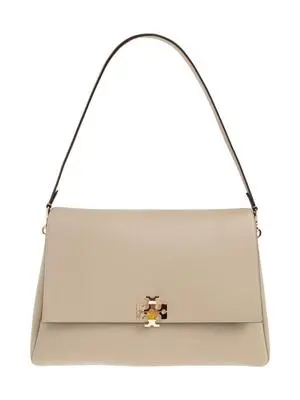Tory Burch Tory Burch Charlie Large Leather Shoulder Bag Grey