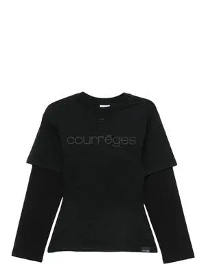 COURREGES Layered Cotton T-shirt - Grey