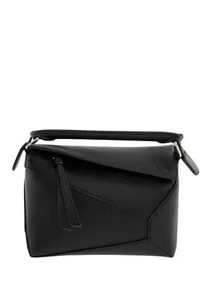 Loewe Puzzle Edge Mini Leather Handbag - Black