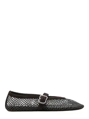 Alaïa Strass Embellished Net Ballet Flats - Brown