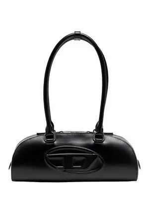 DIESEL® 1dr Dome Leather Shoulder Bag - Black
