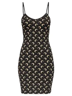 MARINE SERRE Moon Print Mini Dress - Black