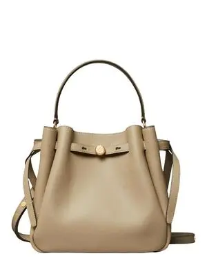Tory Burch Romy Leather Bucket Bag - Grey
