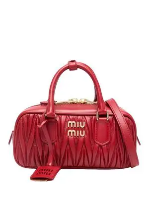 Miu Miu Arcadie Leather Handbag - Red
