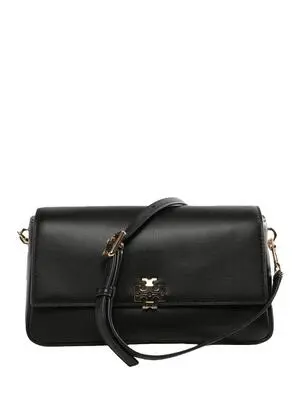 Tory Burch Charlie Leather Shoulder Bag - Black