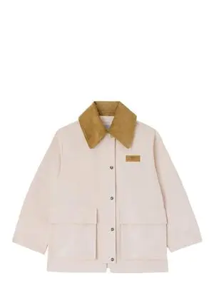 GANNI Short Jacket With Corduroy Collar Pink