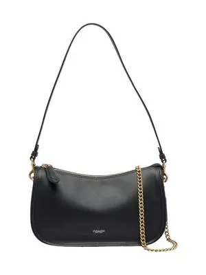 COACH Waverly Leather Shoulder Bag - Black