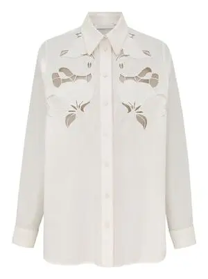 Zimmermann Daylight Embroidered Cotton Shirt - White