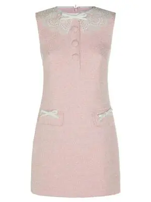 SELF-PORTRAIT Bouclé Mini Dress - Pink