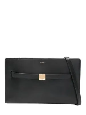 TOTEME Leather Crossbody Bag With Belted Detail - Black