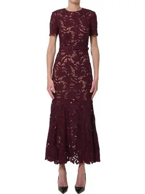 SELF-PORTRAIT Lace Maxi Dress - Red