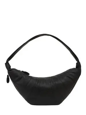 LEMAIRE Croissant Large Leather Shoulder Bag - Black