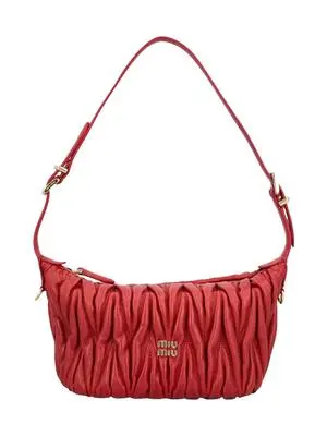 Miu Miu Matelassé Leather Mini Bag - Red