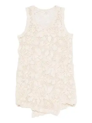 Comme Des Garçons Floral Lace Tank Top - Beige