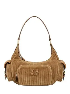 Miu Miu Miu Miu Velvet Pocket Shoulder Bag Brown