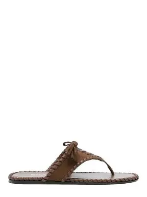Prada Suede Leather Thong Sandals - Brown