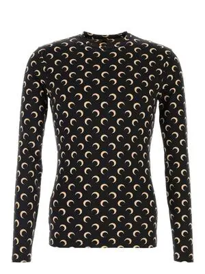 MARINE SERRE Moon Crewneck Top - Black