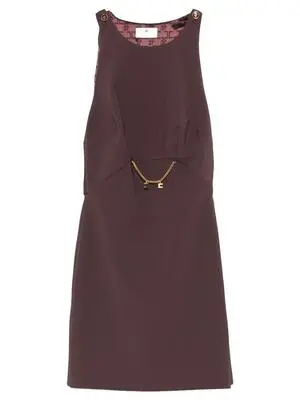 Elisabetta Franchi Sleeveless Chain Embellished Mini Dress - Red
