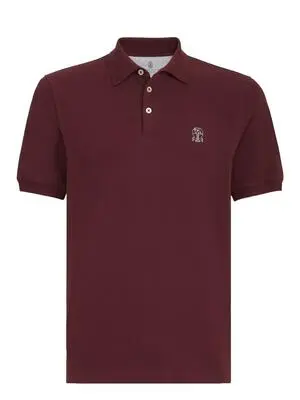 Brunello Cucinelli Logo Cotton Polo Shirt - Red