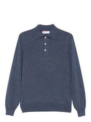 Brunello Cucinelli Cashmere Polo Shirt - Blue