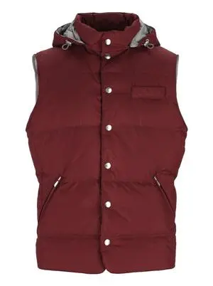 Brunello Cucinelli Hooded Down Vest - Red