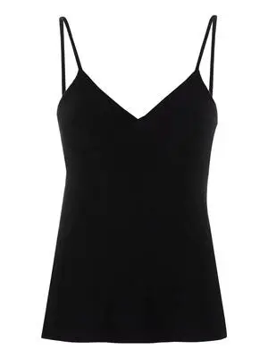 Norma Kamali Spaghetti Strap V-neck Slip Top - Black