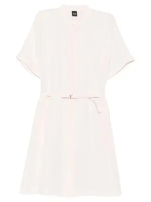 BOSS Belted Shirt Dress - Pink