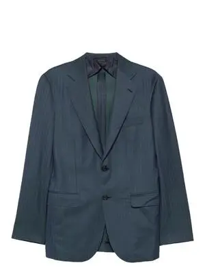 Brioni Plume Single-breasted Wool Suit - Blue