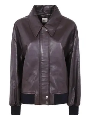 Khaite KHAITE Shelman Leather Jacket Brown
