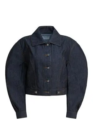 Givenchy Denim Cotton Jacket With Classic Collar And Balloon Sleeves - Blue