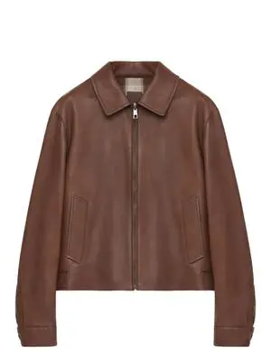 Loewe Leather Zip Jacket - Grey