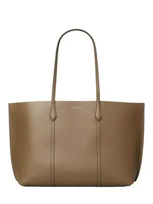Tory Burch Perry Leather Tote Bag - Grey