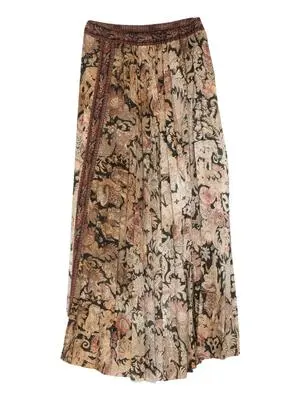 PIERRE-LOUIS MASCIA Printed Long Skirt - Brown