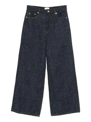 GANNI Baggy Textured Jeans - Blue