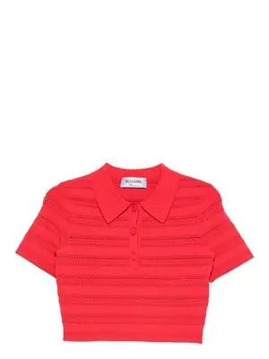 BLUGIRL Crochet Polo Shirt - Red