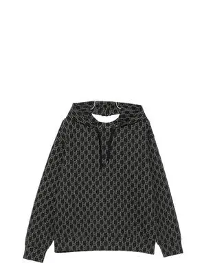 Emporio Armani Printed Cotton Hoodie - Blue