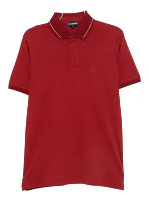 Emporio Armani Logo Cotton Polo Shirt - Red