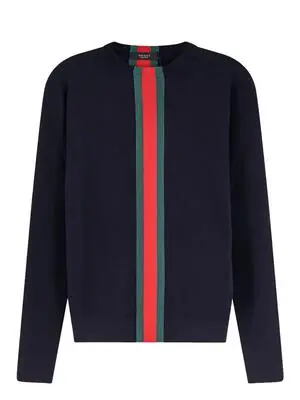 Gucci Web Detail Cotton T-shirt - Blue